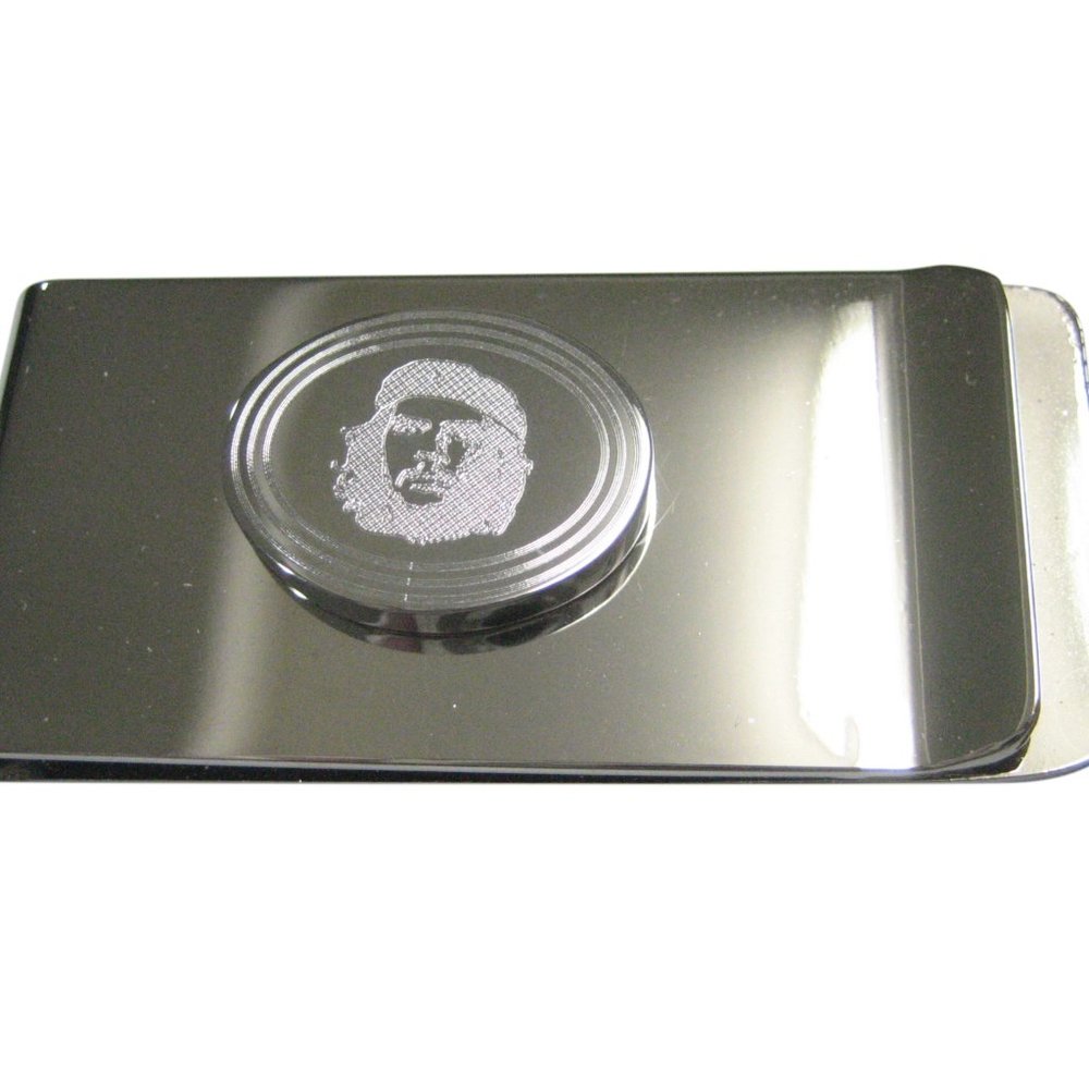 Silver Toned Etched Oval Che Guevara Money Clip - Gem